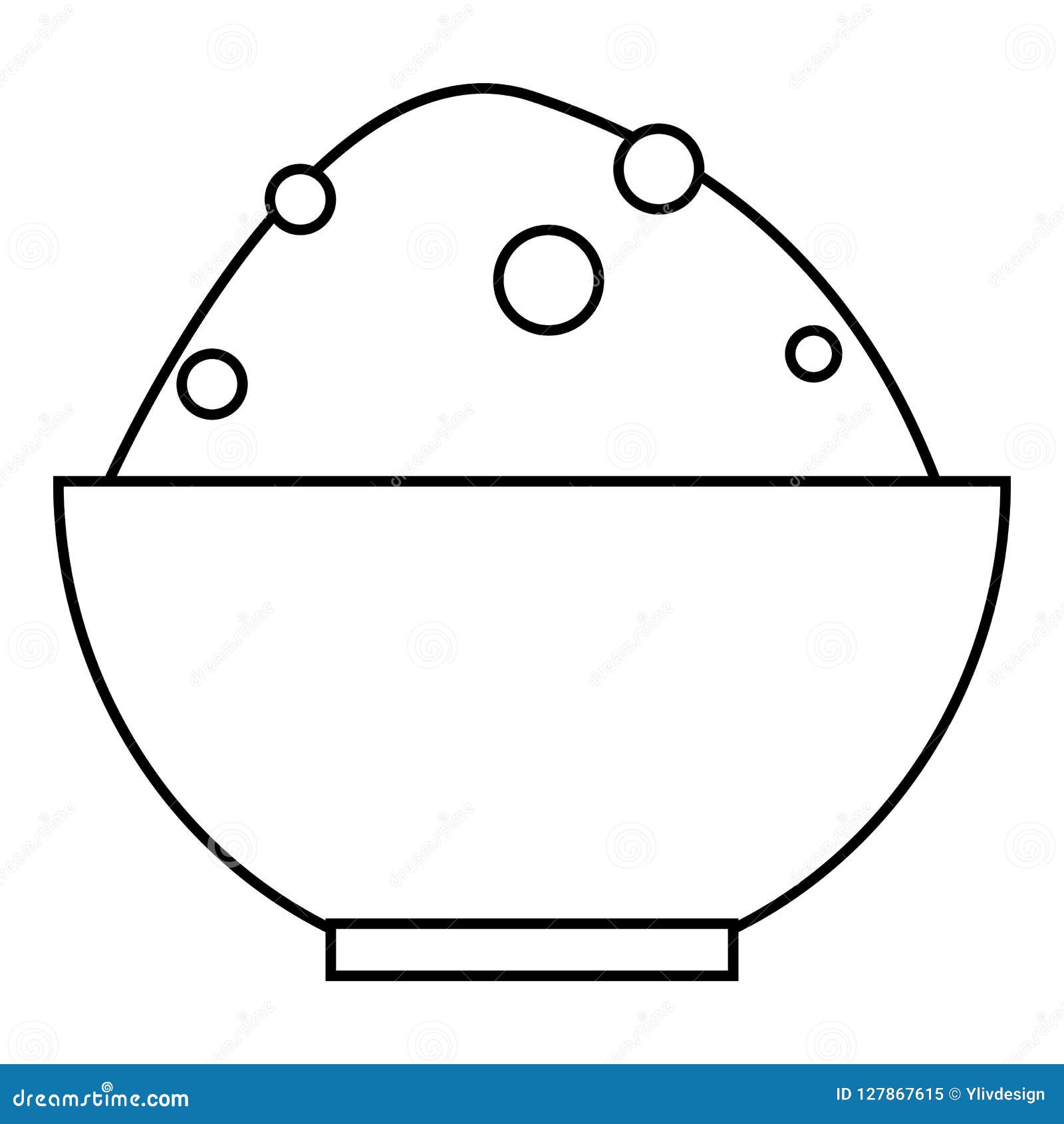 Rice in Bowl Icon, Outline Style Stock Illustration - Illustration of ...