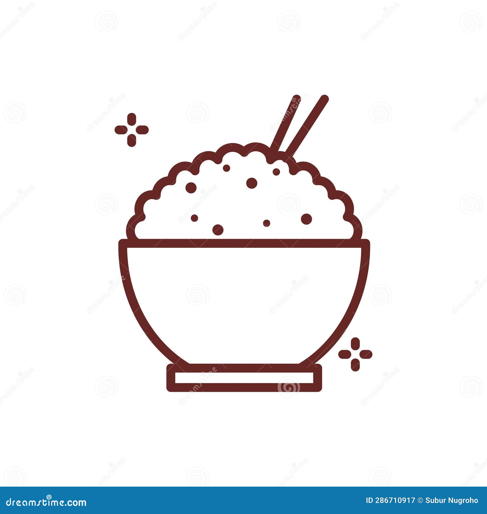 Rice Bowl Icon Vector Image for Your Business Stock Illustration ...