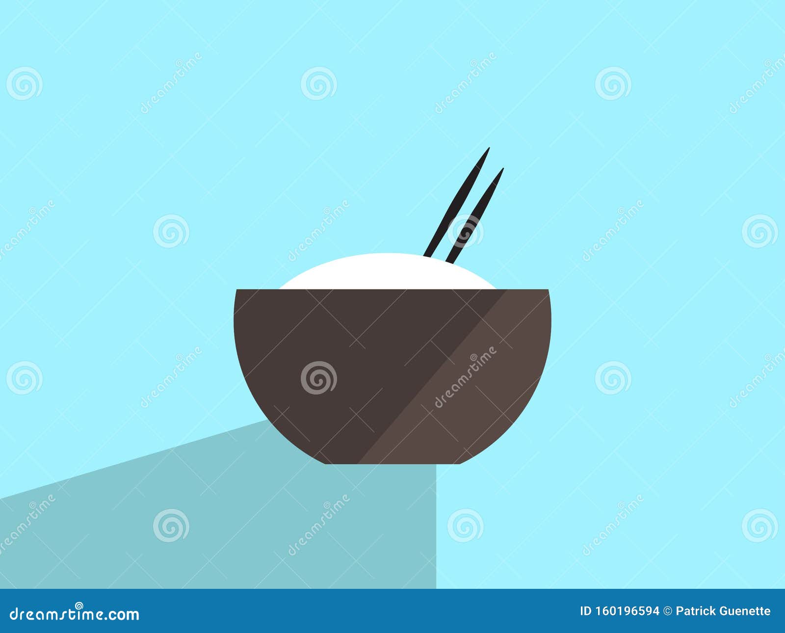 Rice in Bowl, Illustration, Vector Stock Vector - Illustration of ...