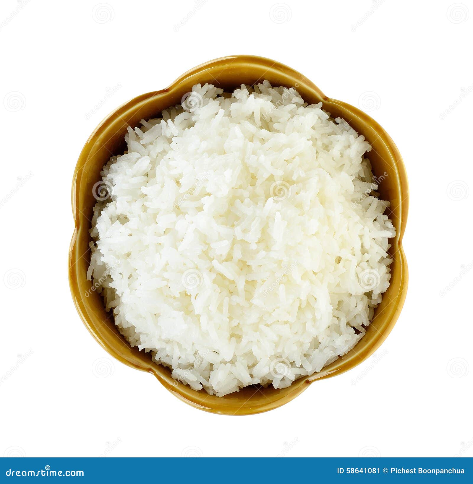 Rice in a Bowl Isolated on a White Background Stock Image - Image of ...