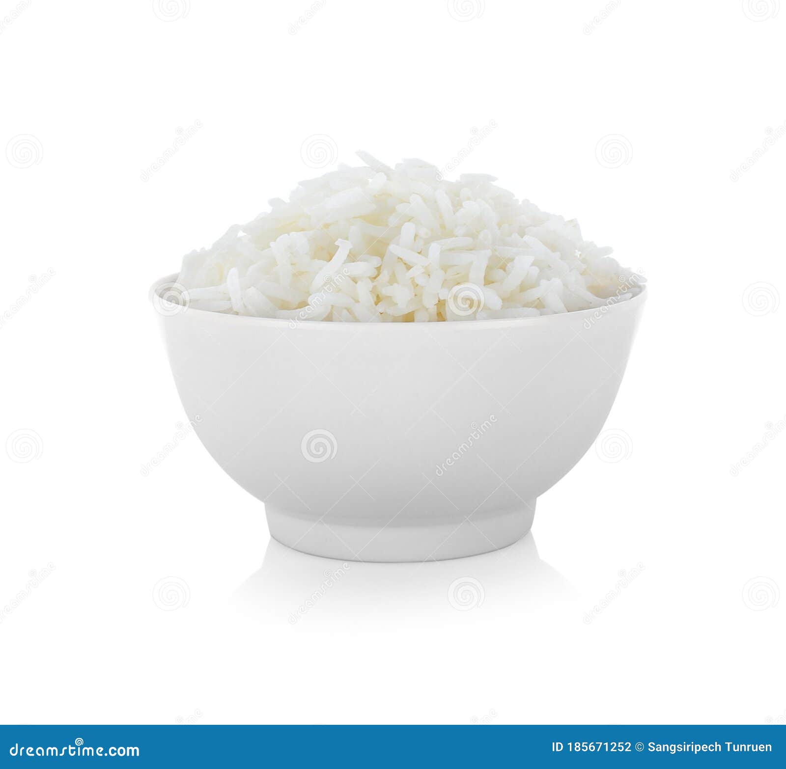 Rice Bowl on White Background Stock Photo - Image of cereal, grain ...