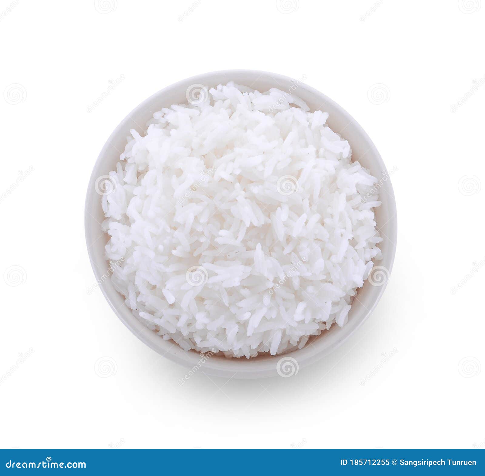 Rice Bowl on White Background Stock Image - Image of lunch, long: 185712255