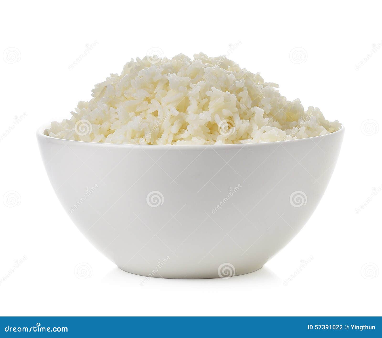 Rice in a Bowl on White Background Stock Photo - Image of culture, diet ...
