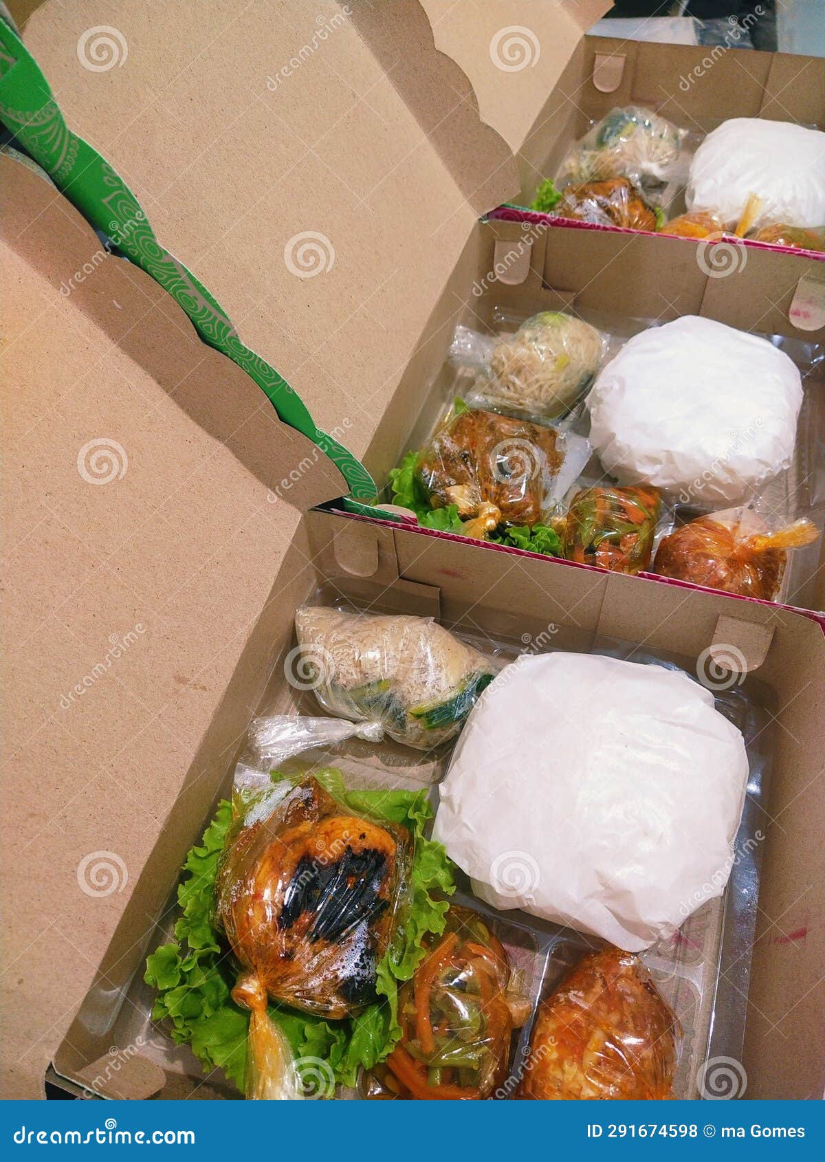 Rice Box Complete Package East Java Menu Stock Photo - Image of rice ...