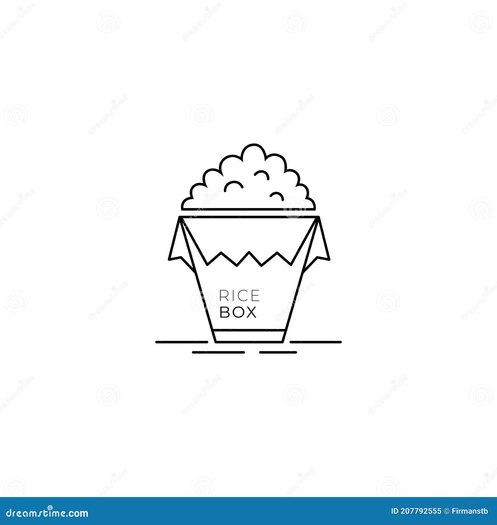 Rice Box Icon Logo Concept Vector Design Template Stock Vector ...
