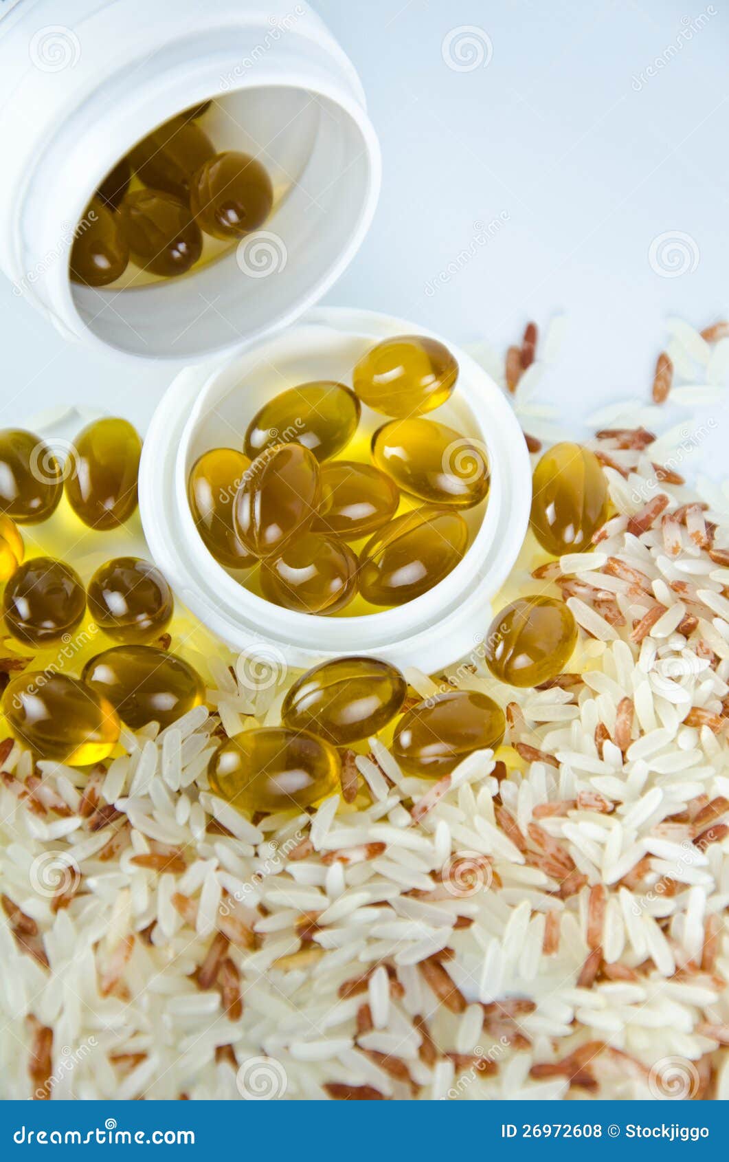 Rice Bran and Germ Oil Capsules Stock Photo - Image of gold, capsule ...