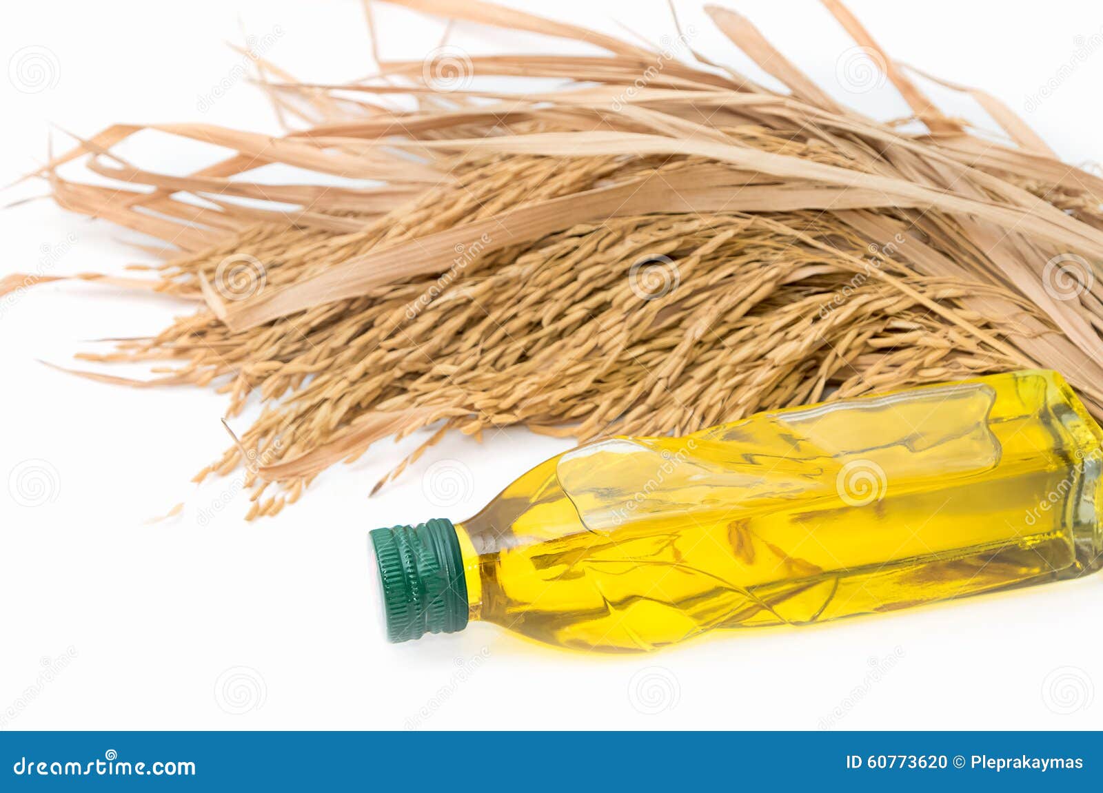Rice Bran Oil In Bottle Glass With Rice Paddy Royalty-Free Stock Image ...
