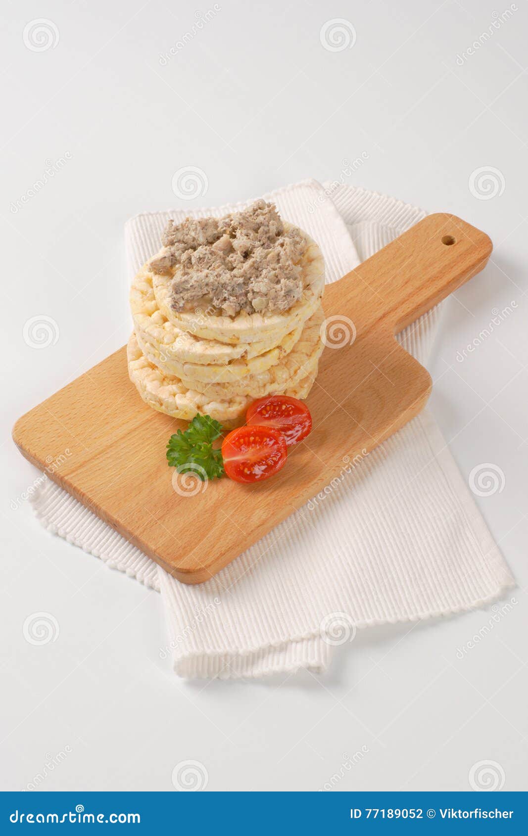 Rice Bread with Fish Spread Stock Photo - Image of snack, crunchy: 77189052
