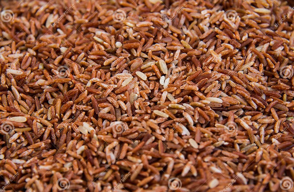 Rice, brown rice, red rice stock photo. Image of organic - 61732782