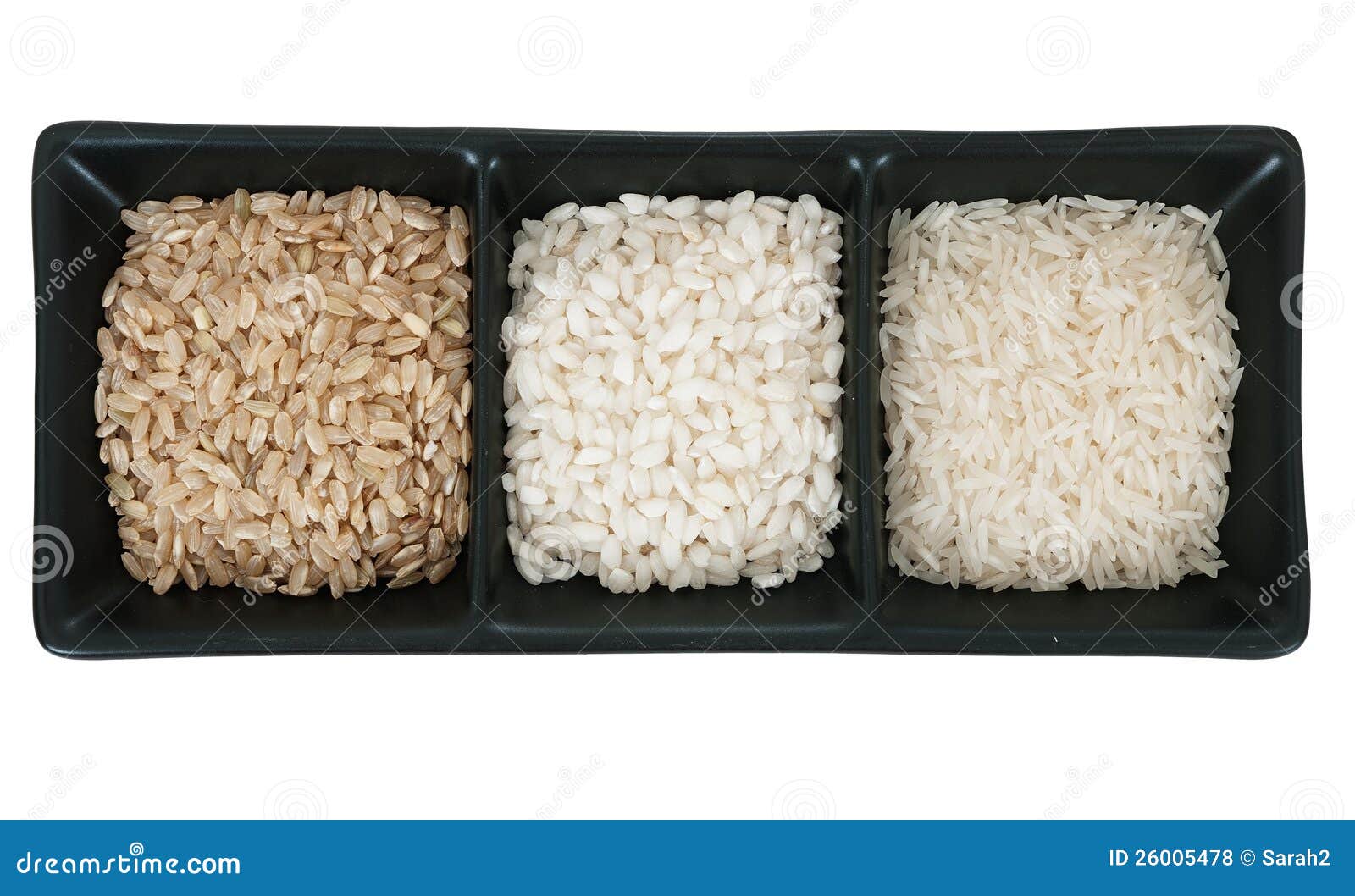 Rice - Brown, Risotto and Basmati, Isolated Stock Photo - Image of ...