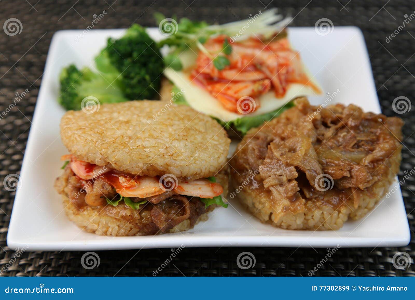 Rice burger stock image. Image of gourmet, sandwich, grilled - 77302899
