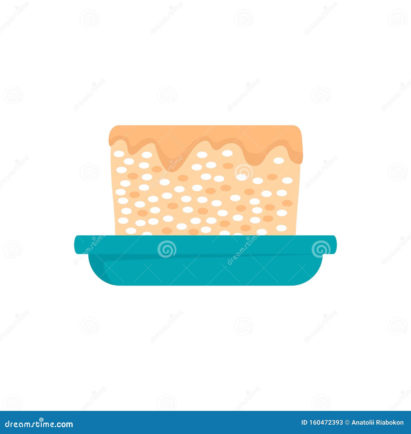 Rice cake icon, flat style stock vector. Illustration of cake - 160472393