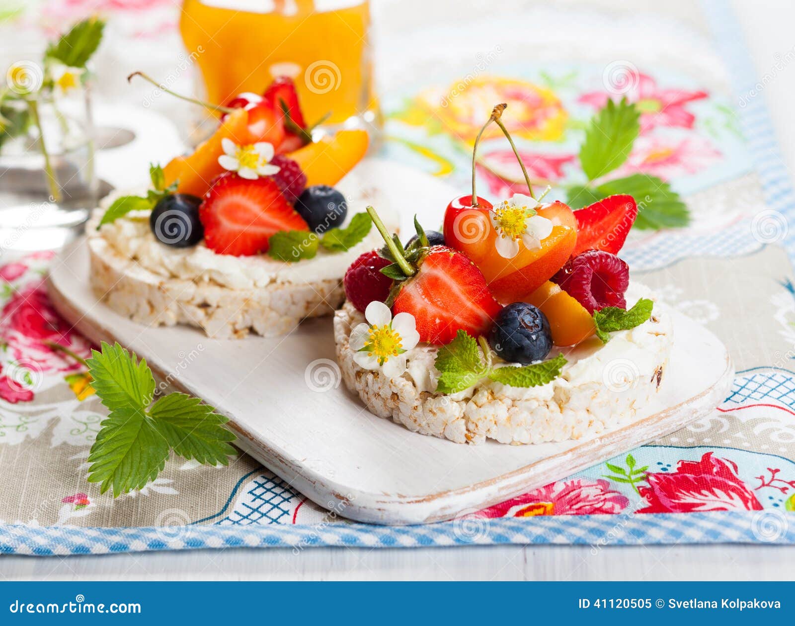 Rice cakes with berries stock image. Image of juice, cheese - 41120505
