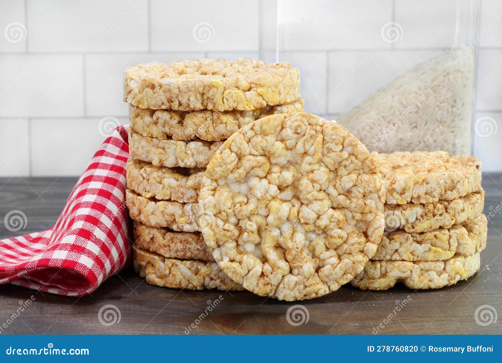 Rice Cakes in a stack stock photo. Image of macro, food - 278760820