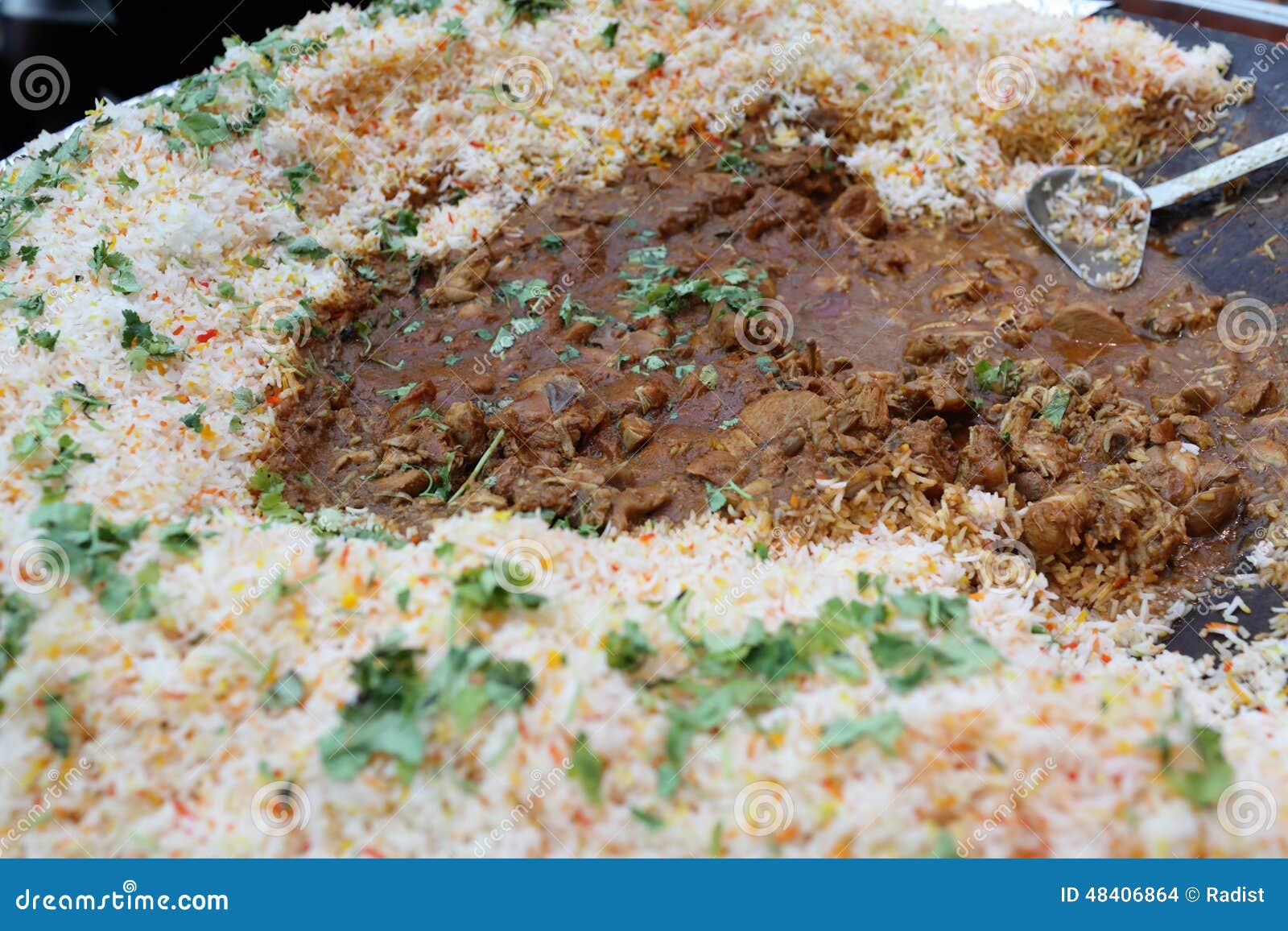 Rice with Chicken Curry in Indian Restaurant Stock Photo - Image of ...