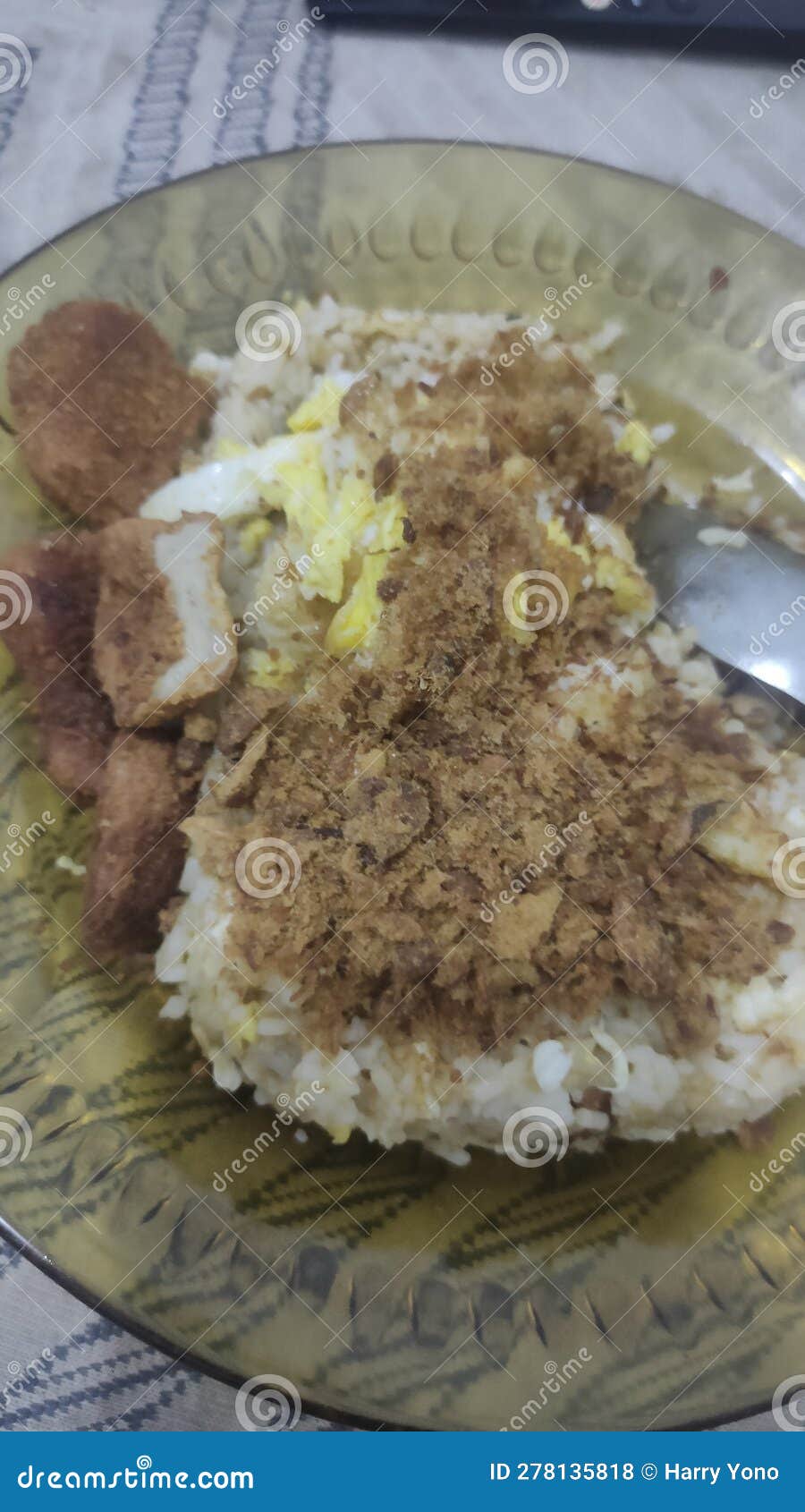 Rice Chicken Nugget Abon Sapi Stock Photo - Image of food, indonesian ...