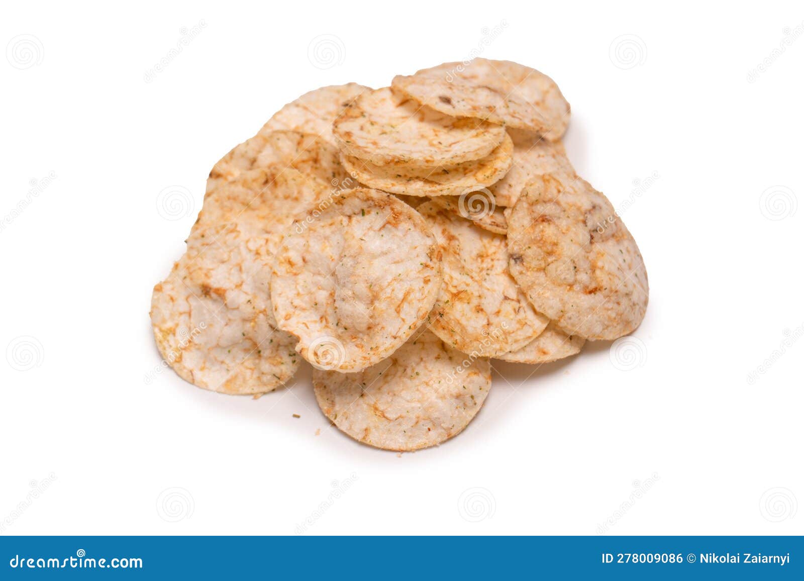 Rice Chips Isolated on White Background Stock Photo - Image of grain ...