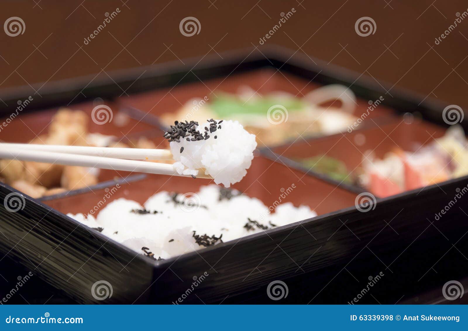 Rice on Chopstick Japan Food Stock Photo - Image of chopstick, table ...