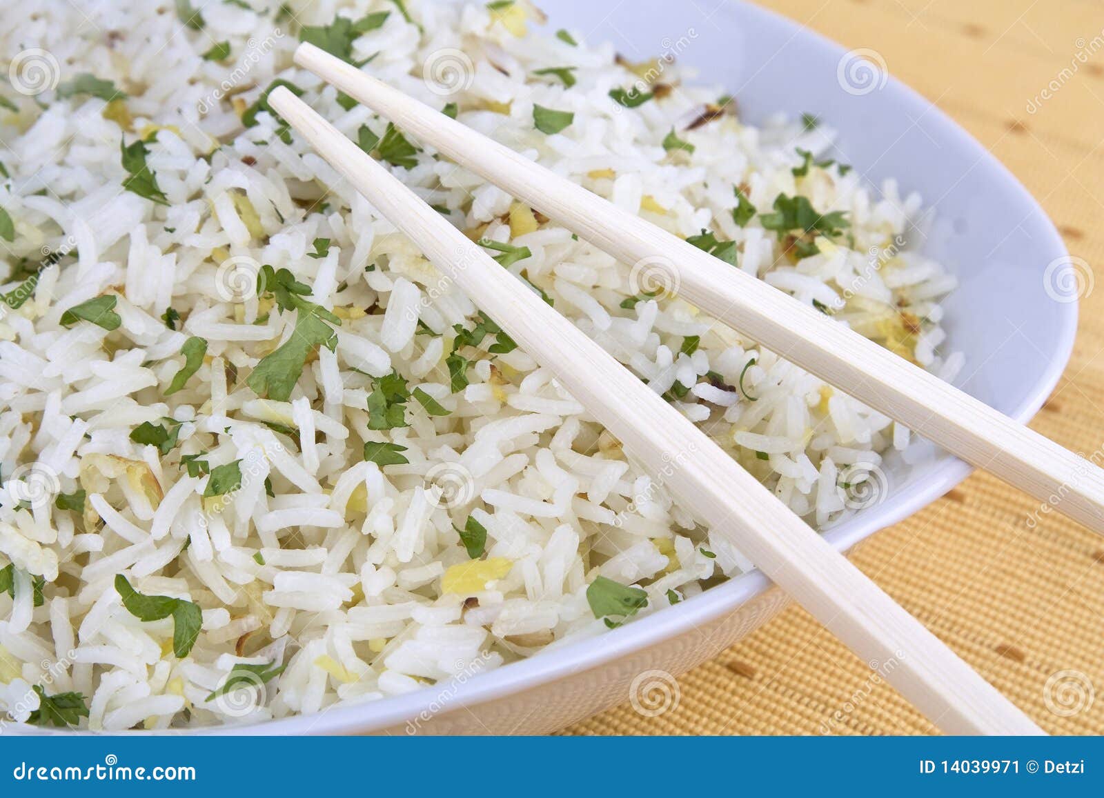 Rice with chopsticks stock image. Image of delicious - 14039971