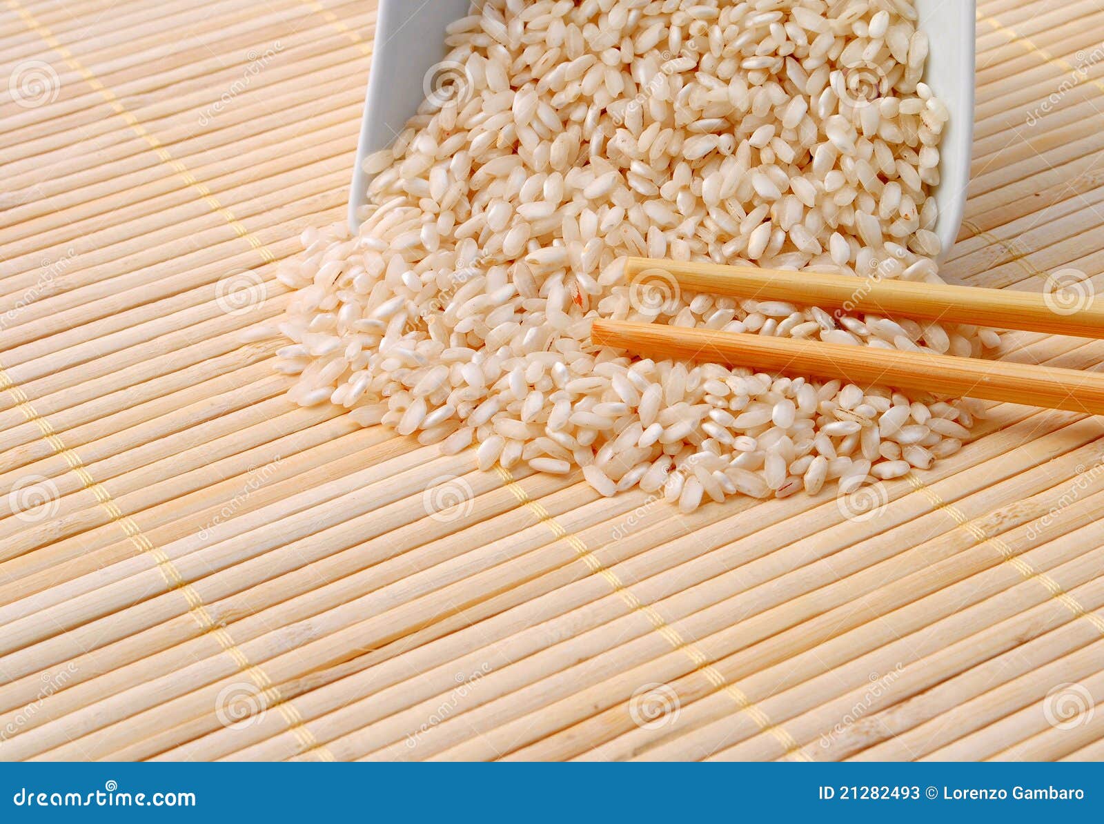 Rice with Chopsticks on Bamboo Stock Image - Image of recipe, chinese ...