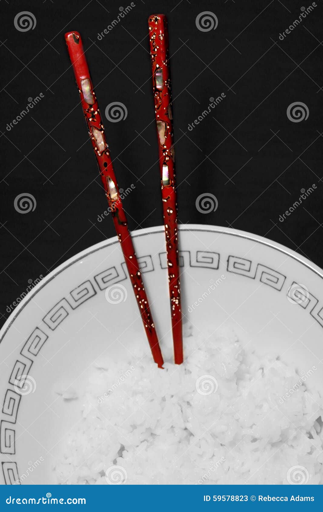Rice with chopsticks stock image. Image of unique, oriental - 59578823