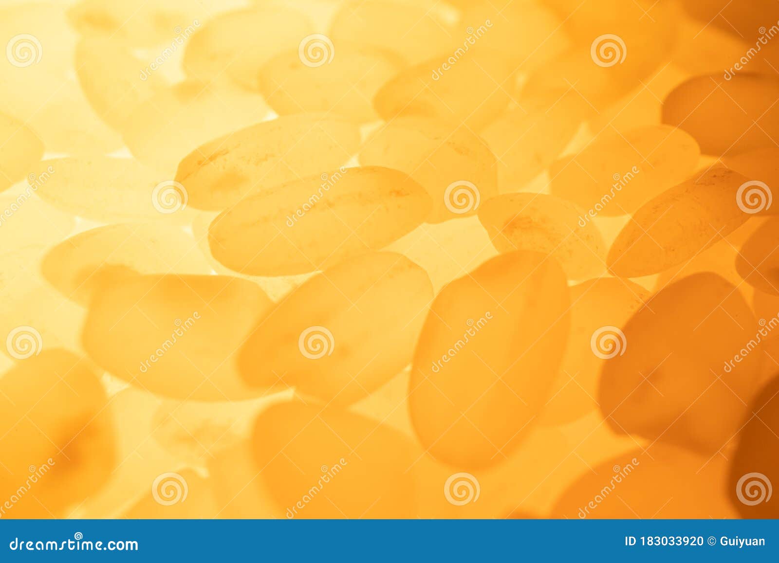 Rice Closeup. the Effect of a Yellow Light Passing through the Rice ...