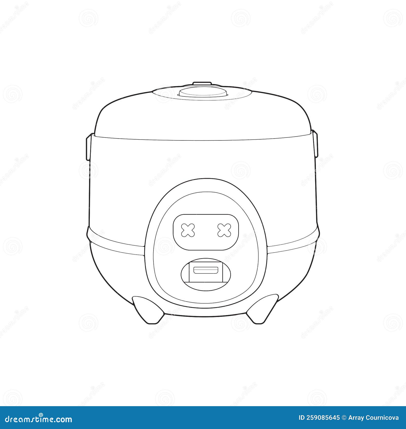 Rice Cooker, Magic Jar, Illustration Vector, Line Art Vector, Outline ...