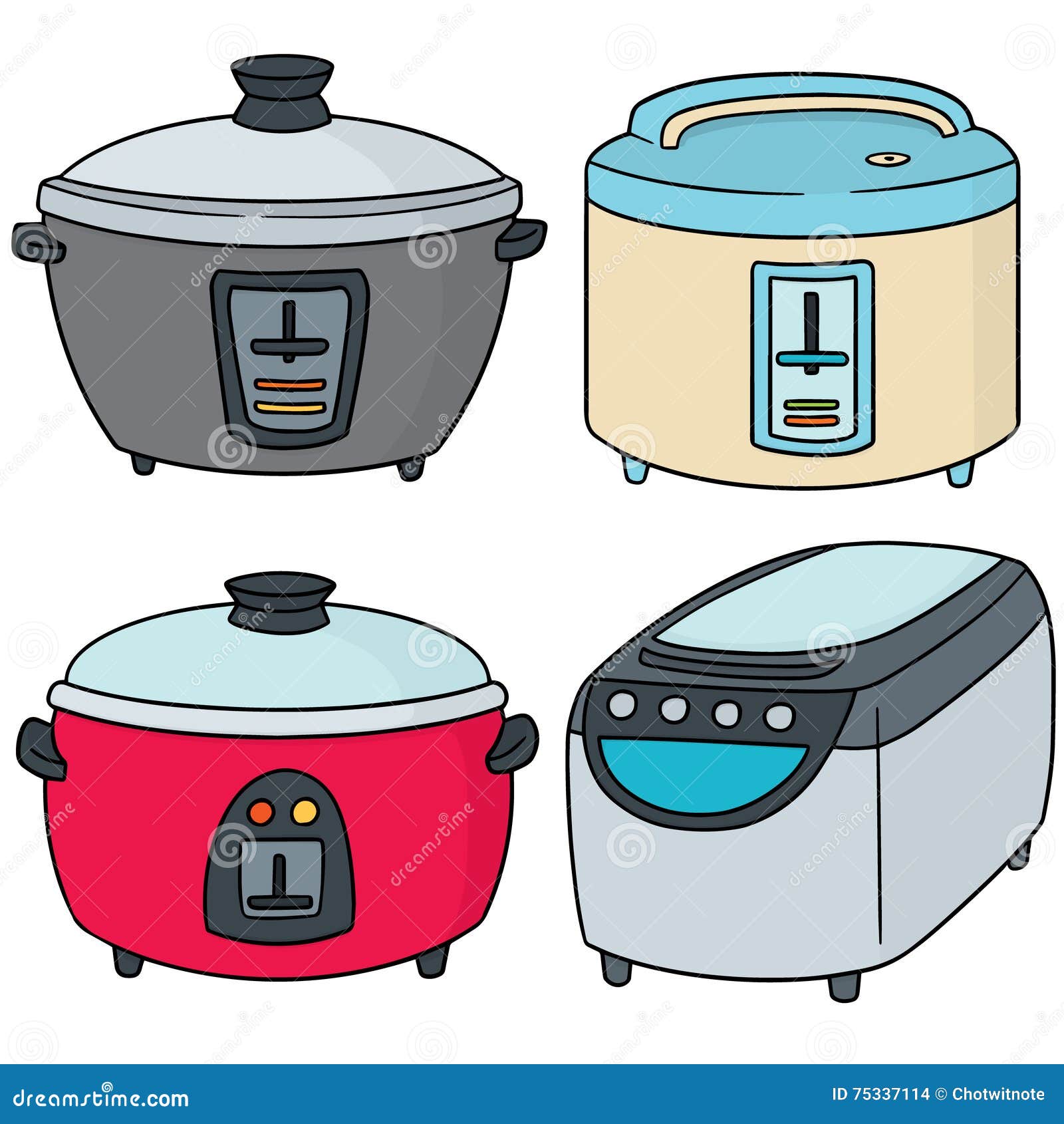 Rice cooker stock vector. Illustration of icon, decoration - 75337114