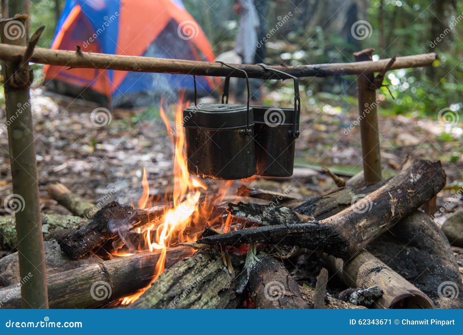 Rice Cooking with Army Pot. Stock Image - Image of cooking, civil: 62343671