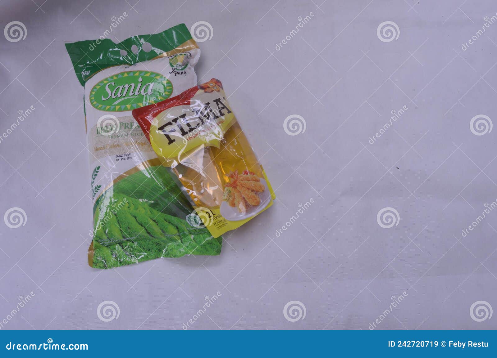 Rice and Cooking Oil are Basic Needs in Indonesia. Stock Image - Image ...