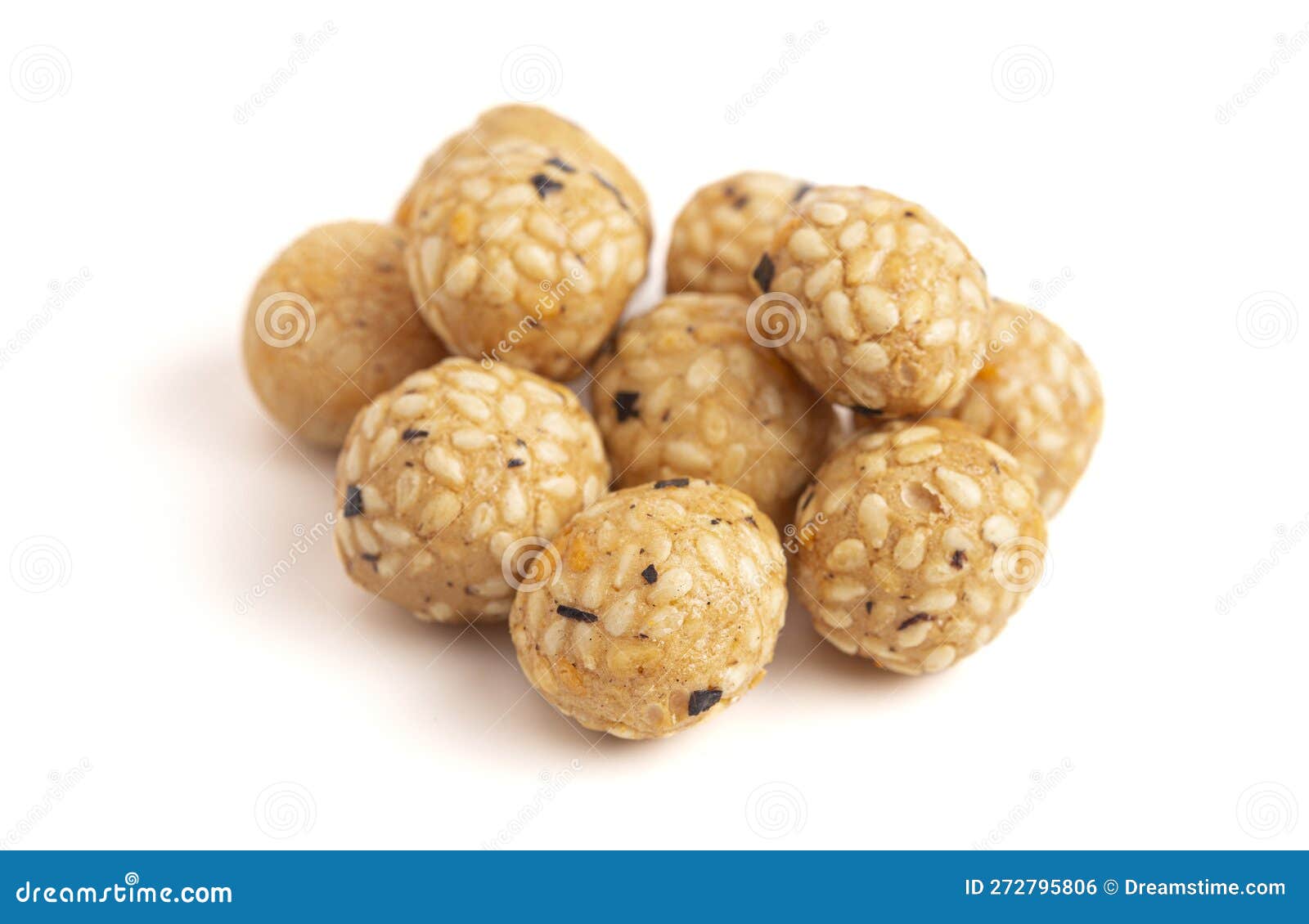Rice Cracker Ball with Seaweed on a White Background Stock Photo ...