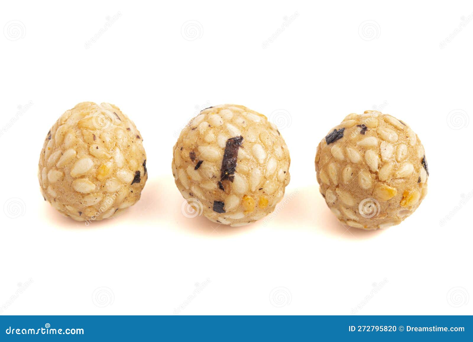 Rice Cracker Ball with Seaweed on a White Background Stock Photo ...