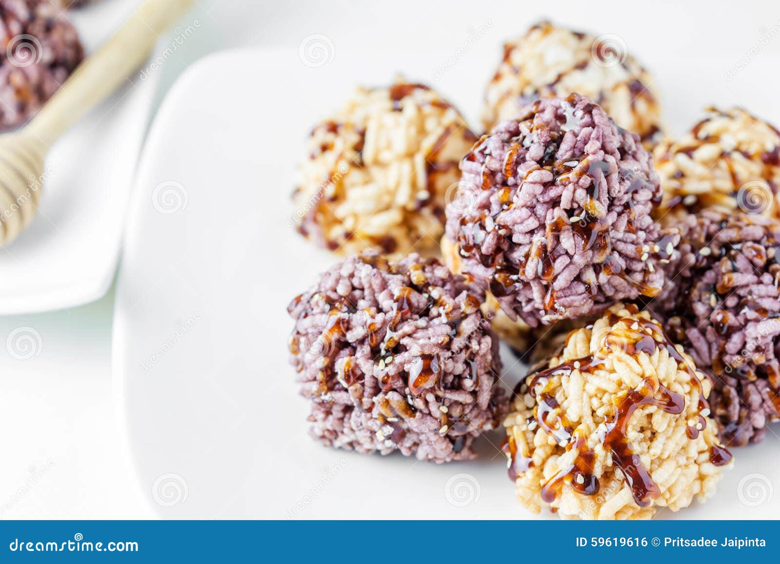 Rice Cracker or Puffed Rice with Sugar Stock Photo - Image of tasty ...