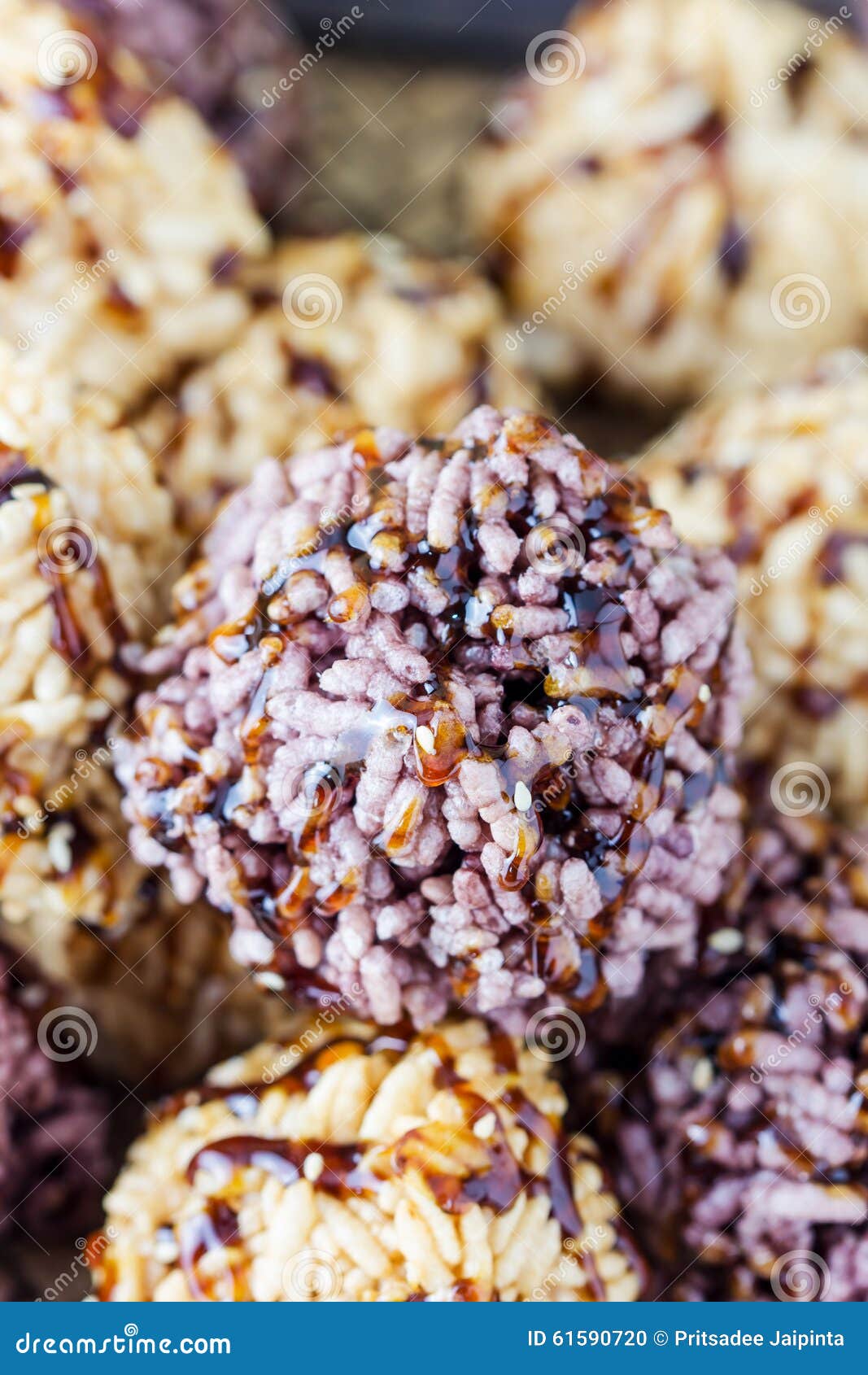 Rice Cracker or Puffed Rice with Sugar Stock Photo - Image of white ...