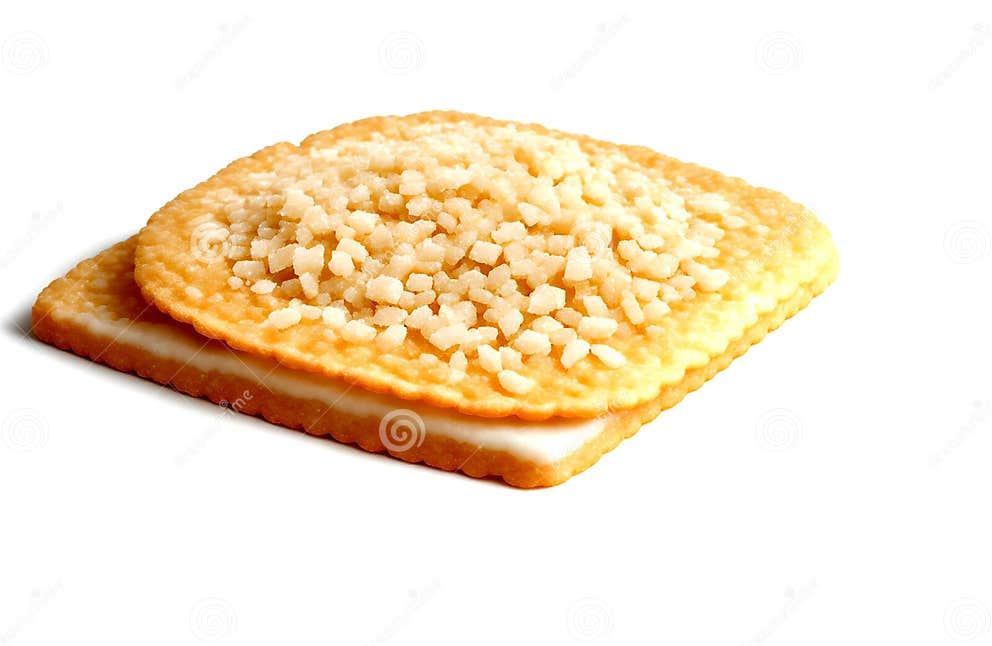 Rice Cracker with Sugar on White Background Stock Illustration ...