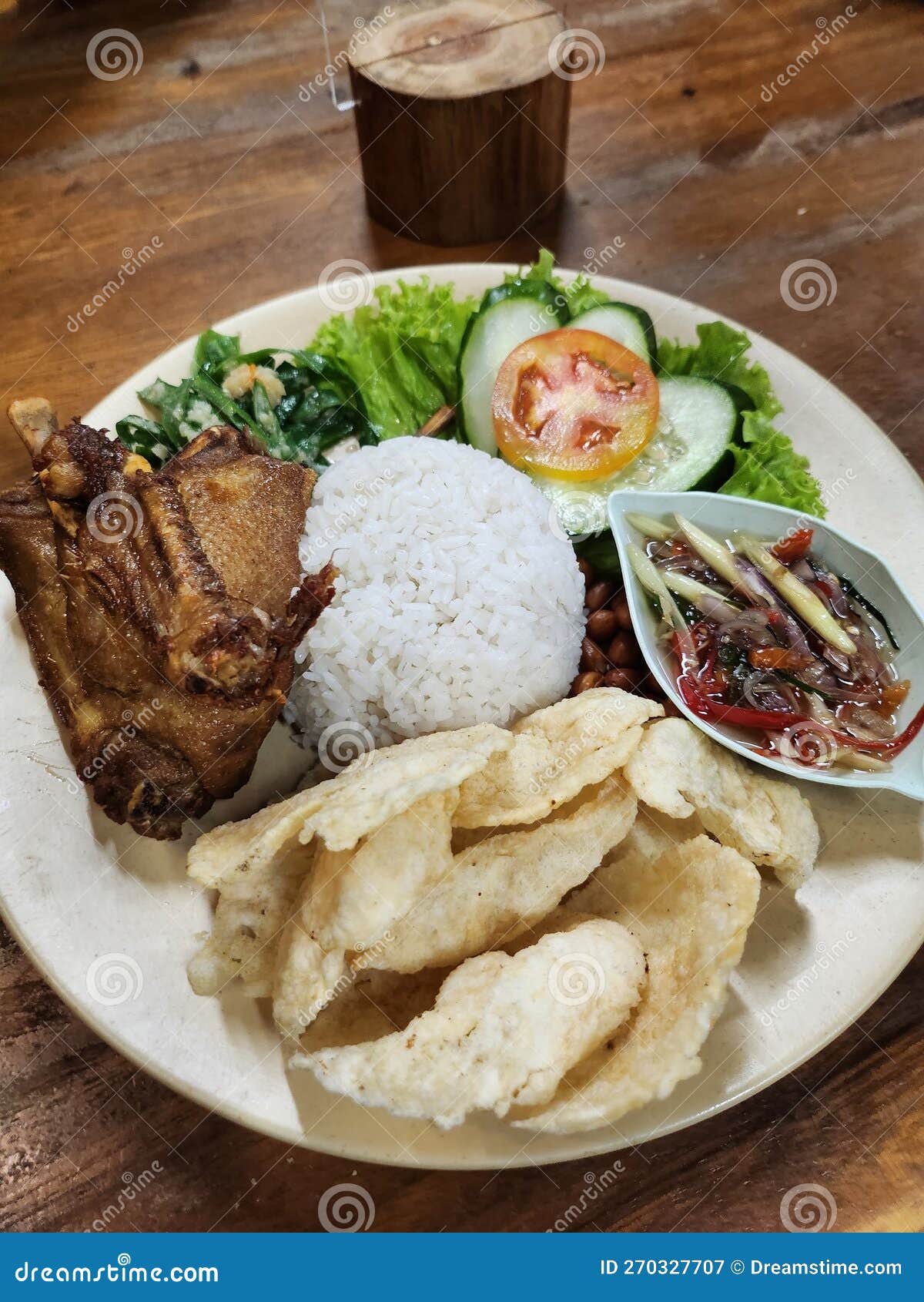 Rice and Crispy Duck with Union Sauce Stock Image - Image of crispy ...