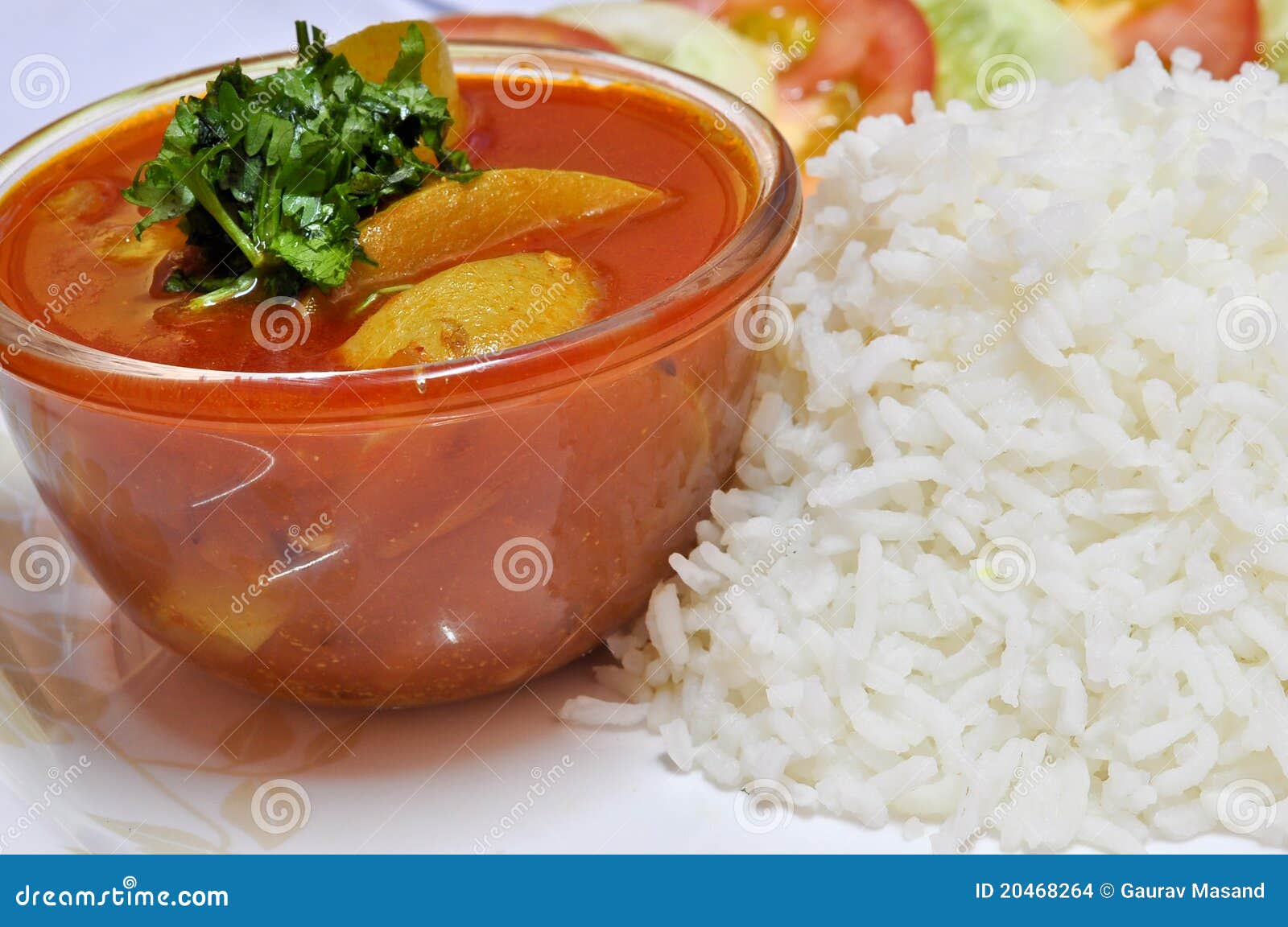 Rice and Curry stock photo. Image of dinner, platter - 20468264