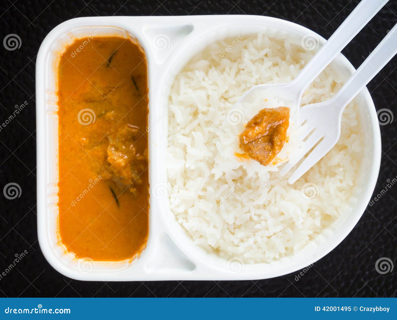 Rice and Curry in the Meal Box Set Stock Image - Image of menu, blank ...