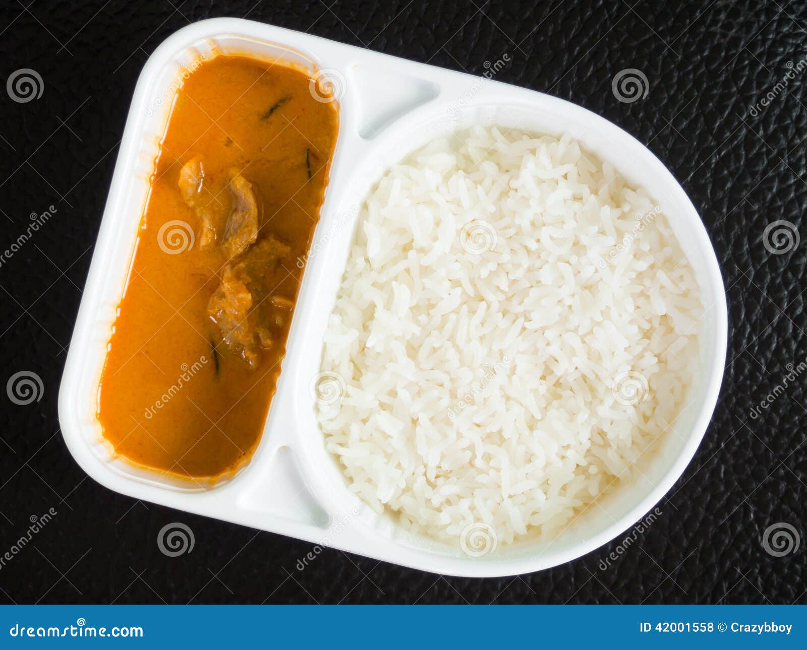 Rice and Curry in the Meal Box Set Stock Photo - Image of kitchen ...