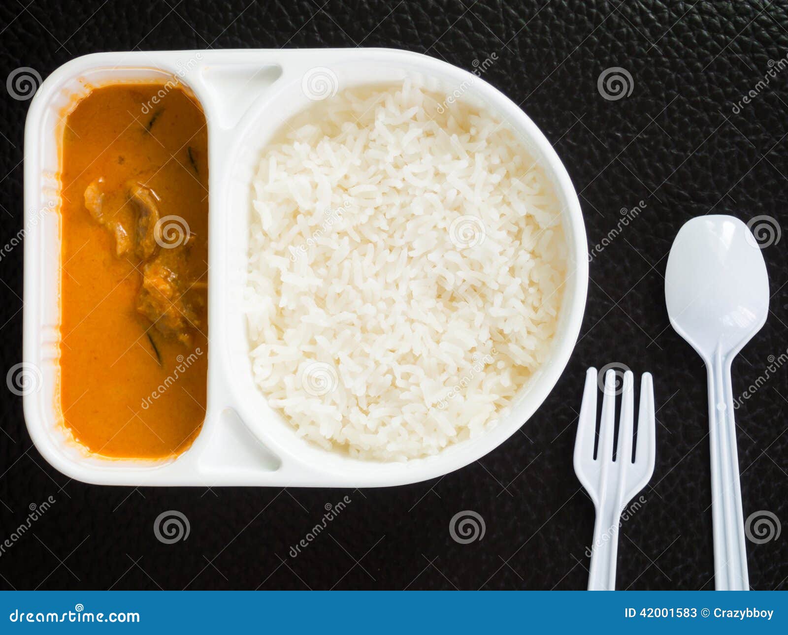Rice and Curry in the Meal Box Set Stock Image - Image of grains, fried ...