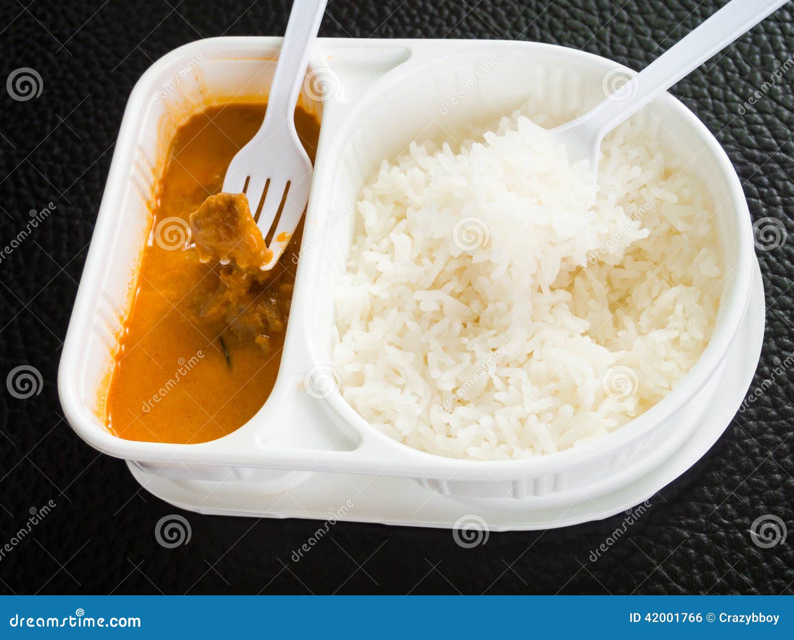 Rice and Curry in the Meal Box Set Stock Photo - Image of chutney ...