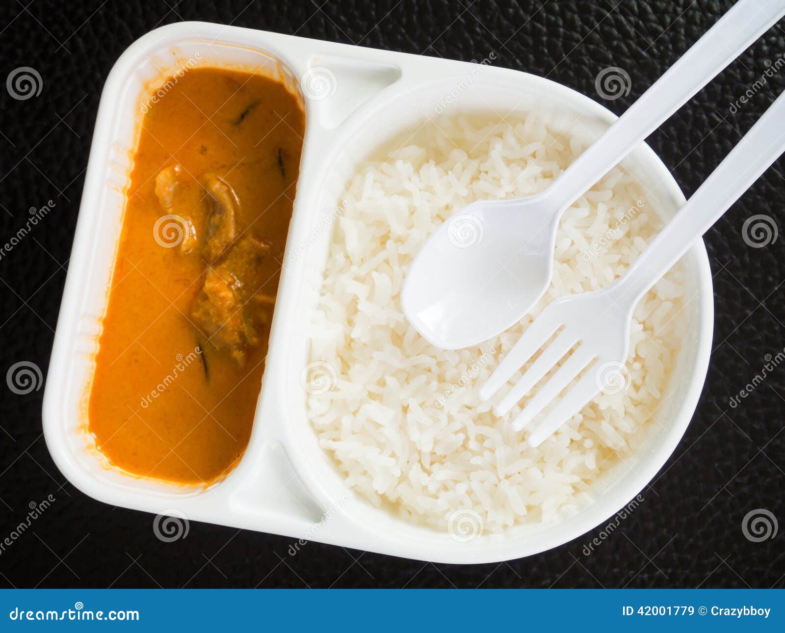 Rice and Curry in the Meal Box Set Stock Image - Image of culture ...