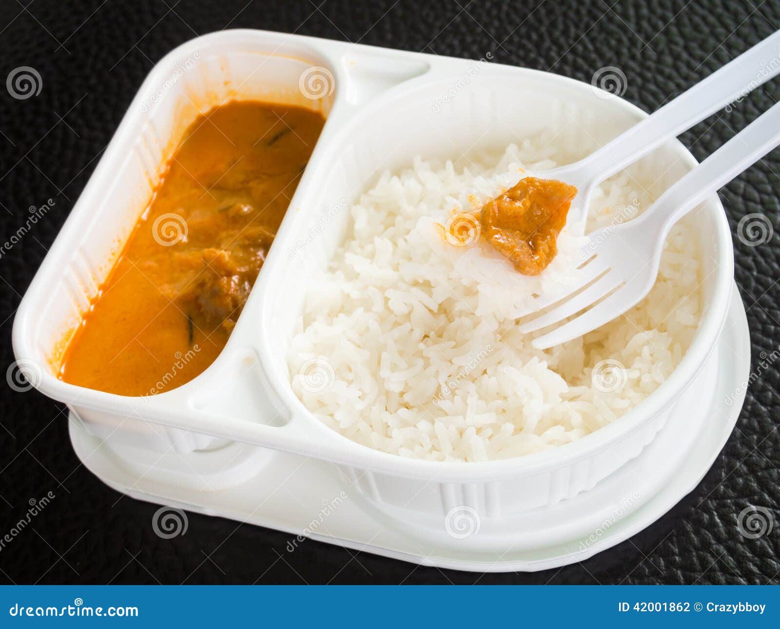Rice and Curry in the Meal Box Set Stock Photo - Image of easy, lunch ...
