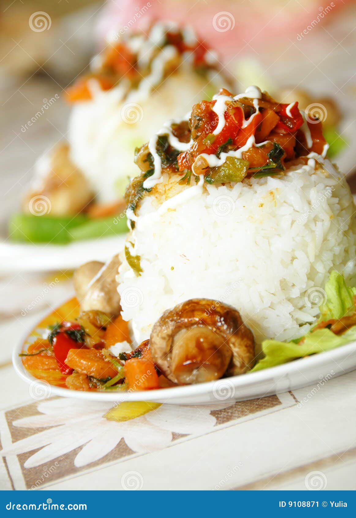 Rice dinner stock image. Image of meal, dish, dining, mayonnaise - 9108871