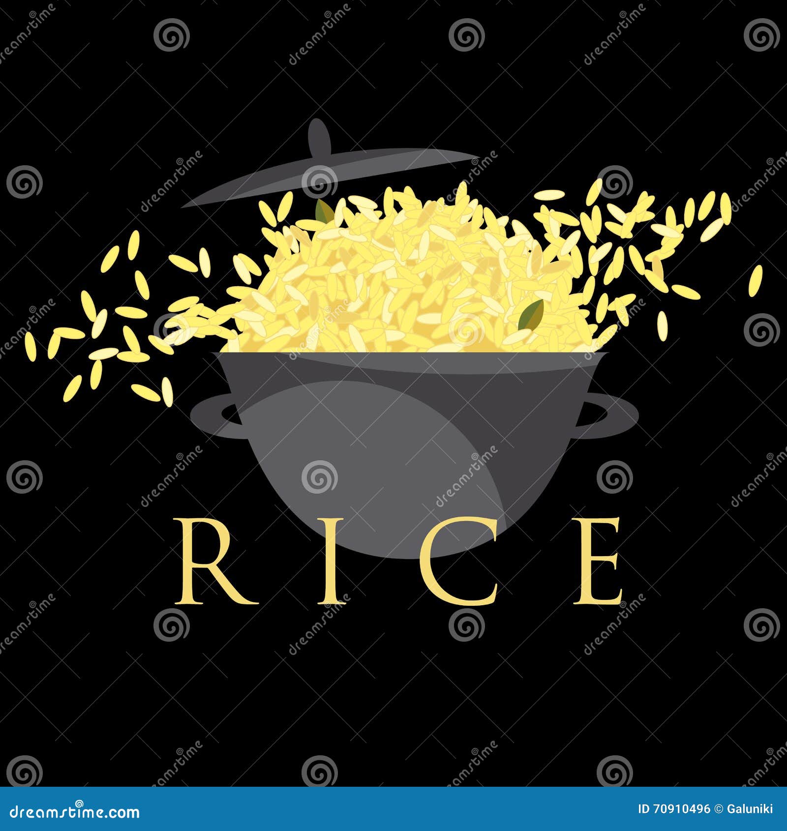 Rice dish in a pot stock vector. Illustration of design - 70910496