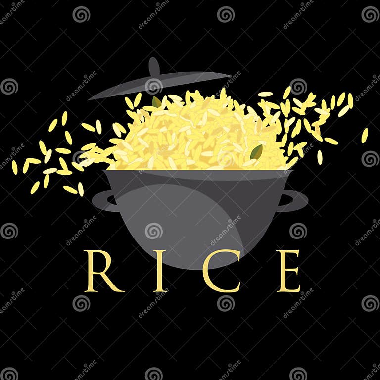 Rice dish in a pot stock vector. Illustration of design - 70910496
