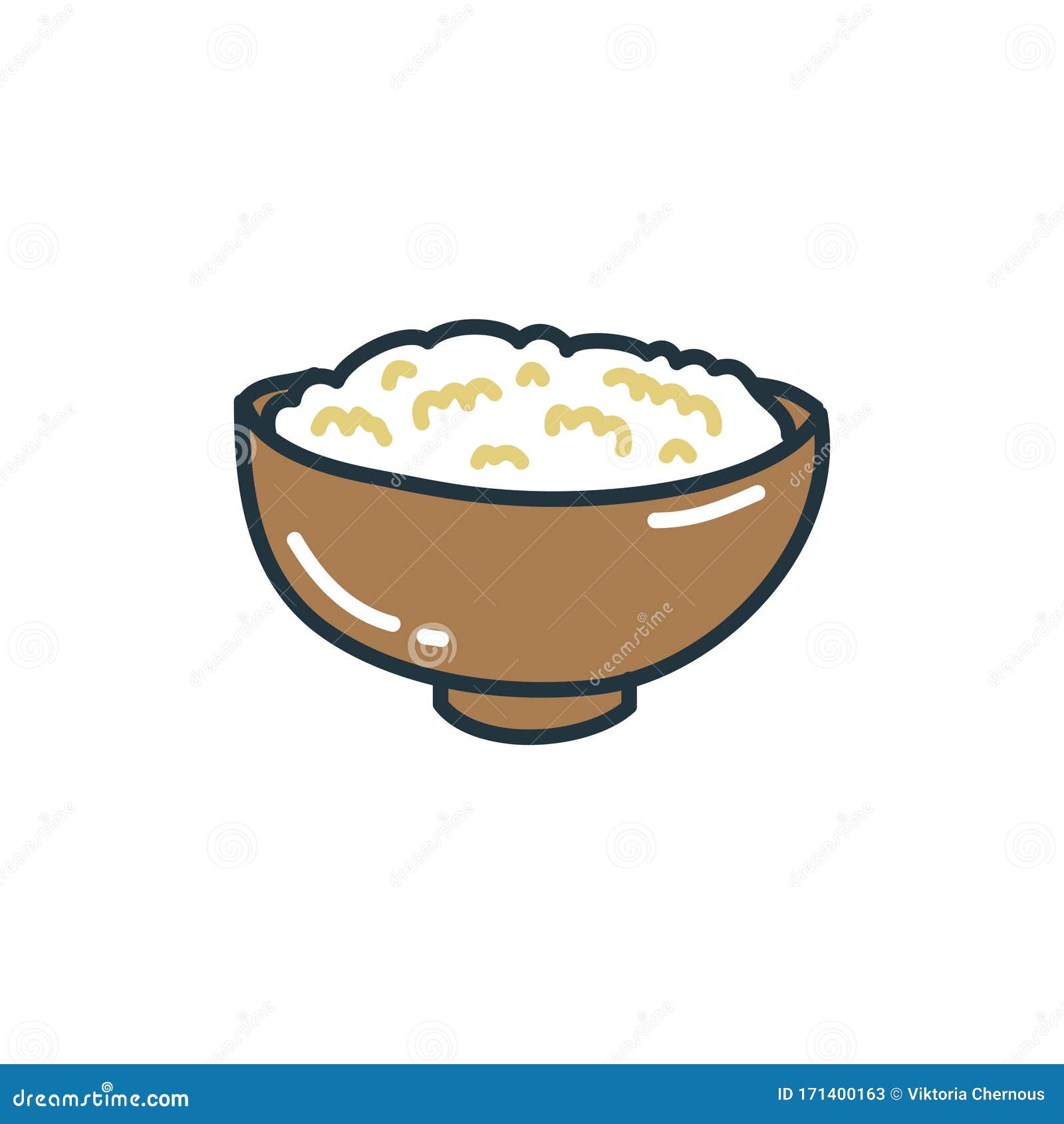 Rice Doodle Icon, Vector Illustration Stock Illustration - Illustration ...