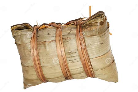 Rice dumpling in white stock image. Image of bamboo, meat - 9669497