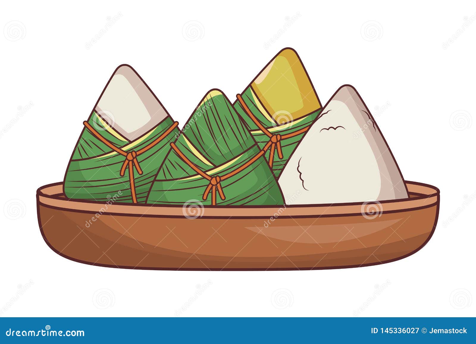 Rice dumplings food stock vector. Illustration of china - 145336027