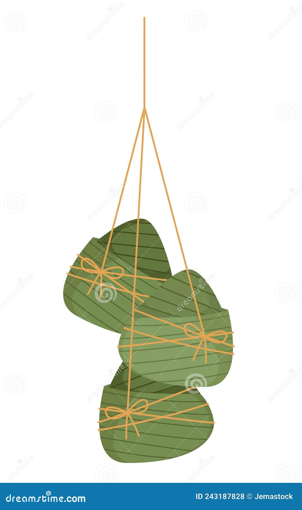 Rice dumplings hanging stock vector. Illustration of icons - 243187828